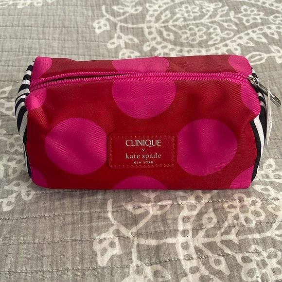 kate spade | Bags | New Clinique X Kate Spade Cosmetics Zip Bag Makeup ...